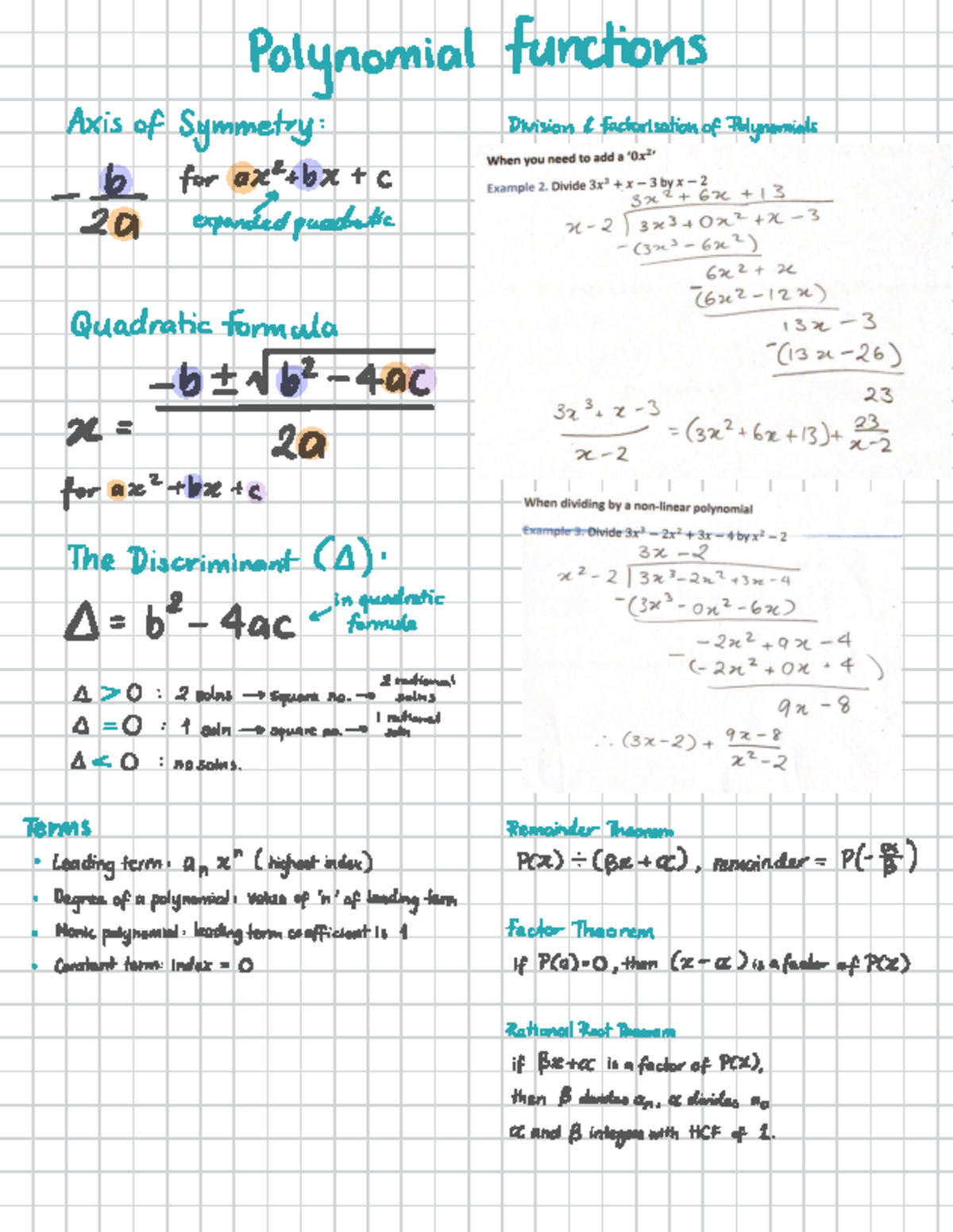 Polynomials - pls give me access studocu - Polynomial functions Axis of ...