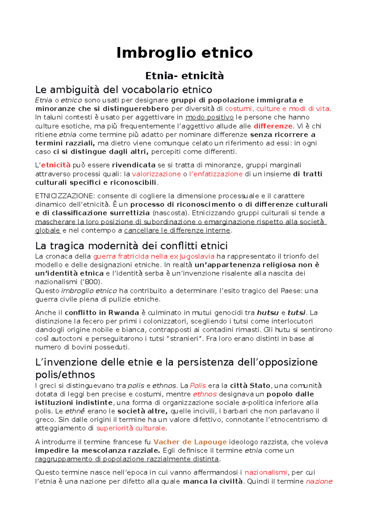 Imbroglio Etnico Schema - Imbroglio etnico Etnia- etnicità Le ambiguità ...