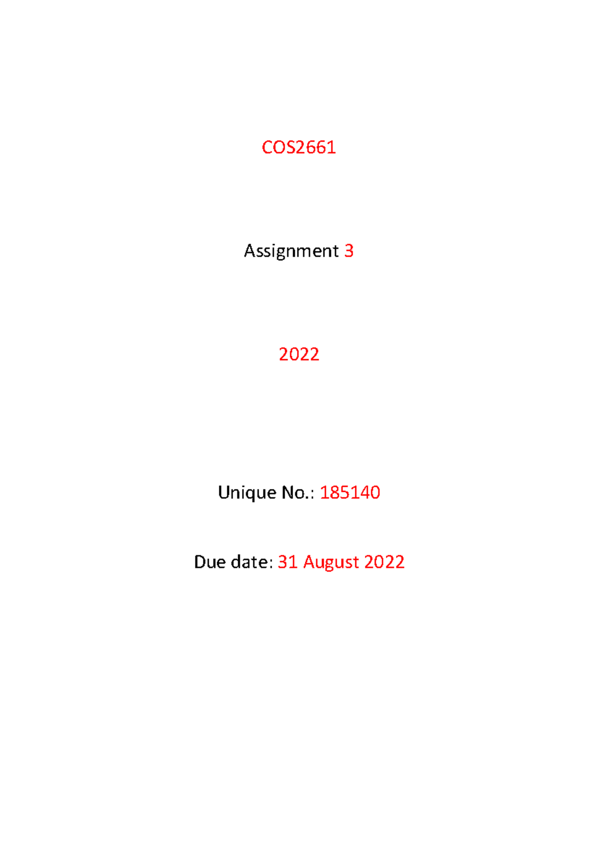 COS2661 A3 - summary of entire book - In this document you will find ...