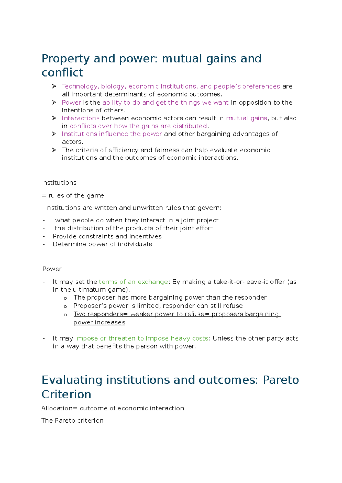Unit 5 notes - Property and power: mutual gains and conflict Technology ...