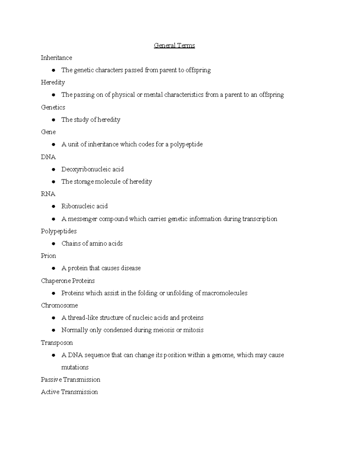 Exam 1 Terms - Terminology for the first exam of Dr. Blakey's BIO 214 ...