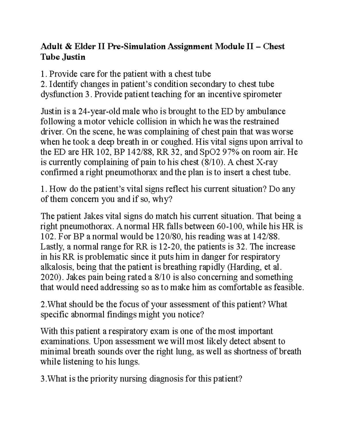 AE sim 1 - An assignment in that takes place after sim in order to ...