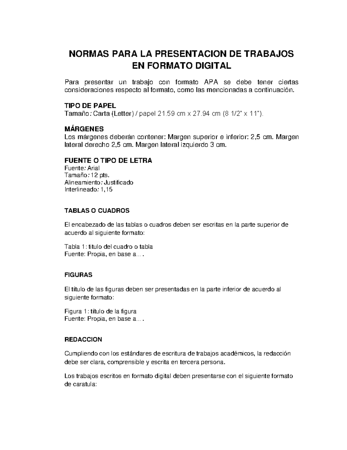Normas PARA LA Presentacion DE Trabajos EN Formato Digital - NORMAS PARA LA PRESENTACION DE ...