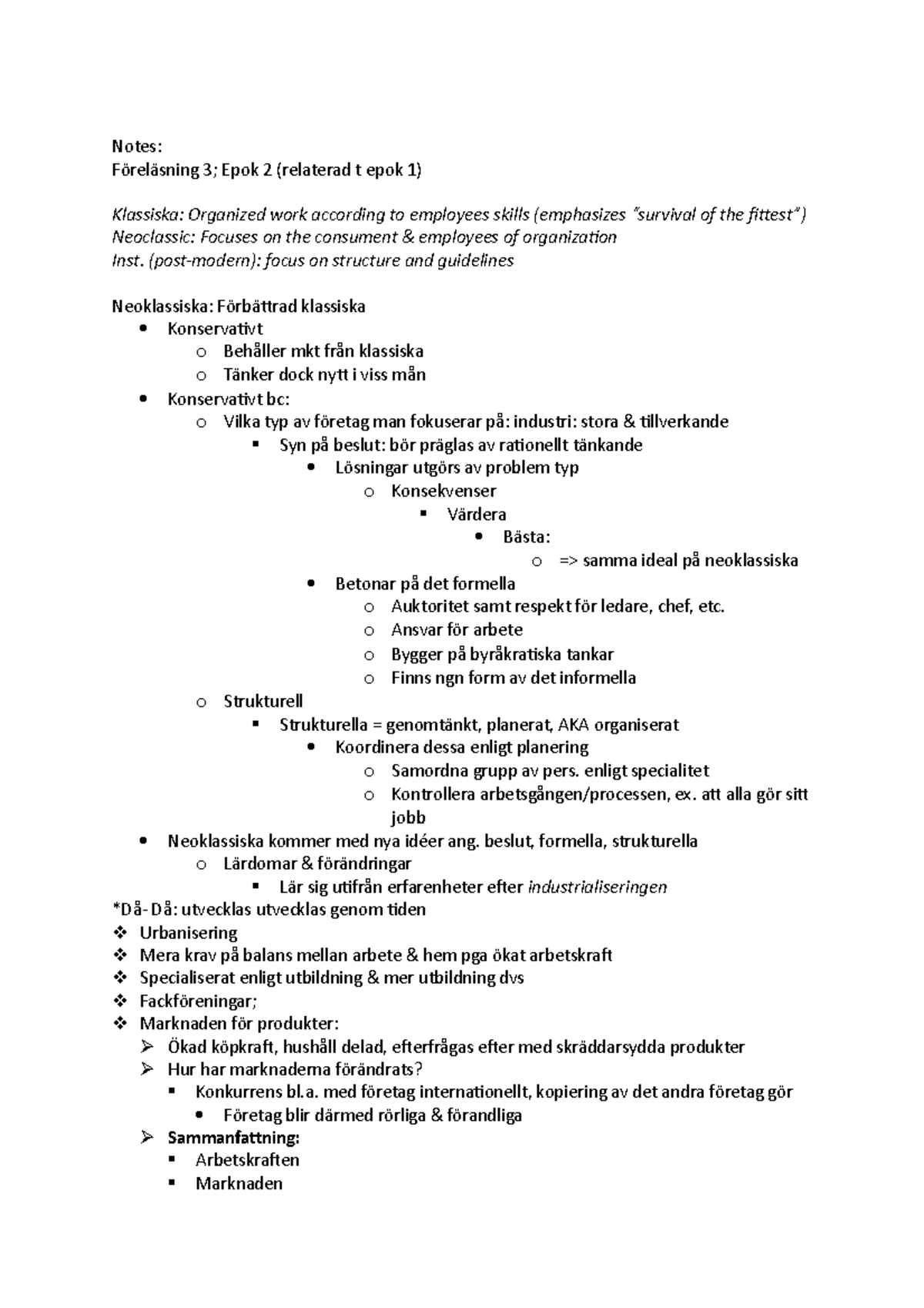 LOA, F3-notes - föreläsningsanteckningar 3 - Notes: Föreläsning 3; Epok ...