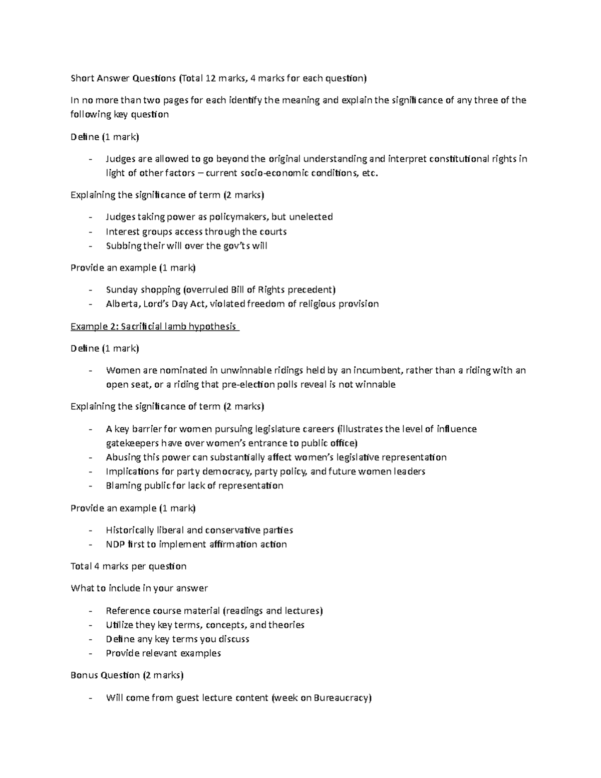 Exam outline - Term 2 Summary Notes Professor Goodman - Short Answer ...