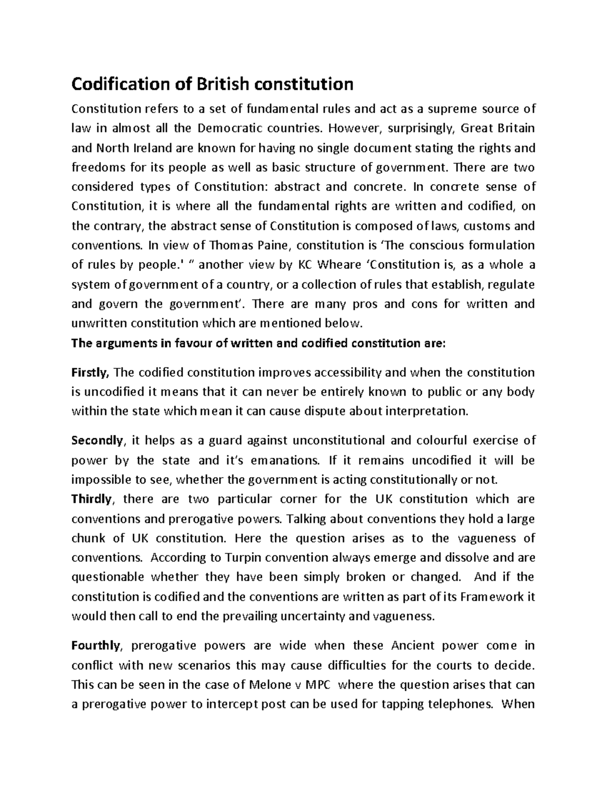 public law const - Codification of British constitution Constitution ...