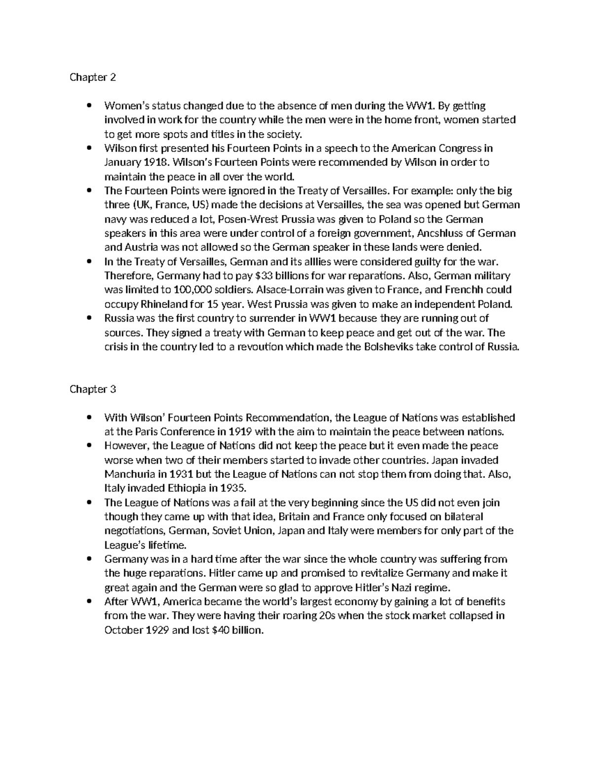 Chapter 1 - history of canada - Chapter 2 Women’s status changed due to ...