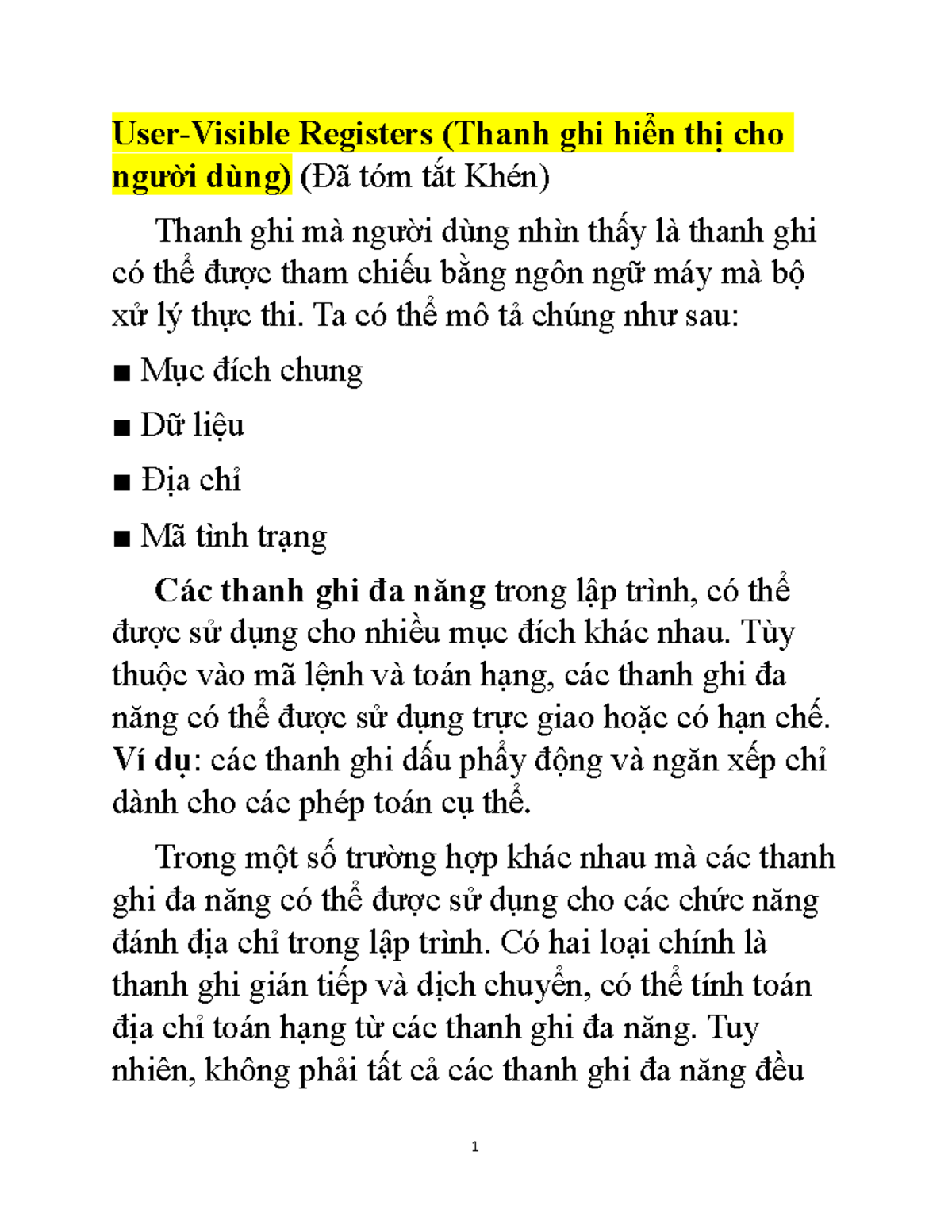 Processor Organization And Register Organization Tóm hết cỡ - User ...