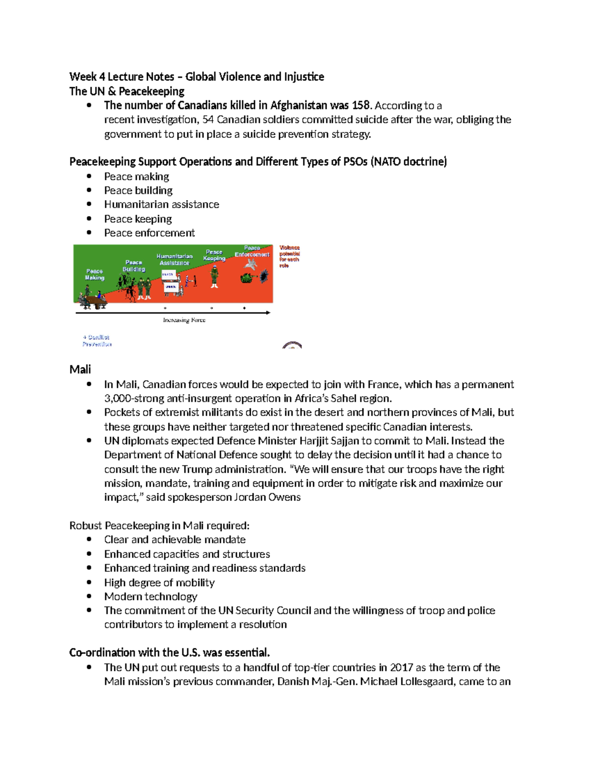 Week 4 Lecture Notes – Global Violence and Injustice - Week 4 Lecture ...