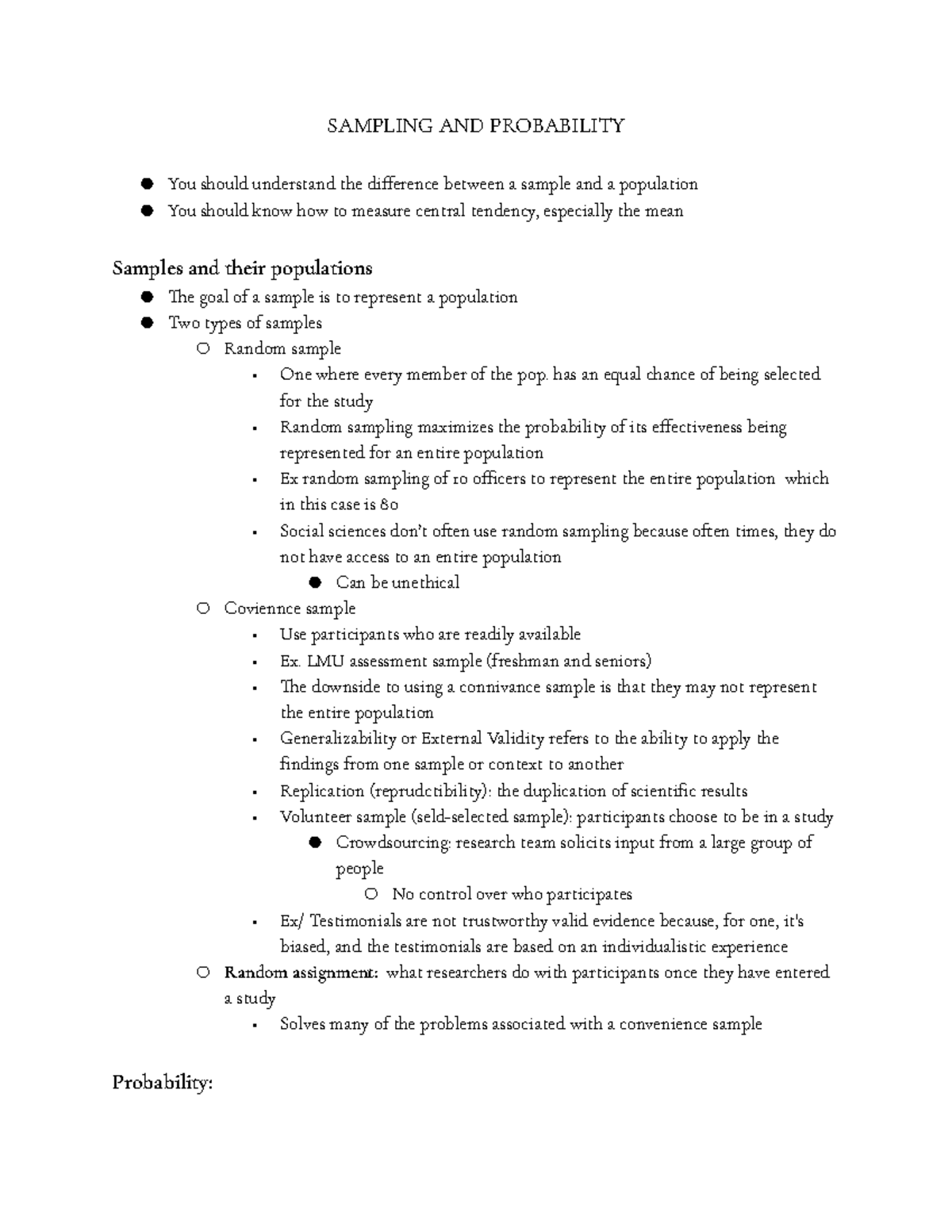 Chapter 5 Notes - Sampling and Probability - SAMPLING AND PROBABILITY ...