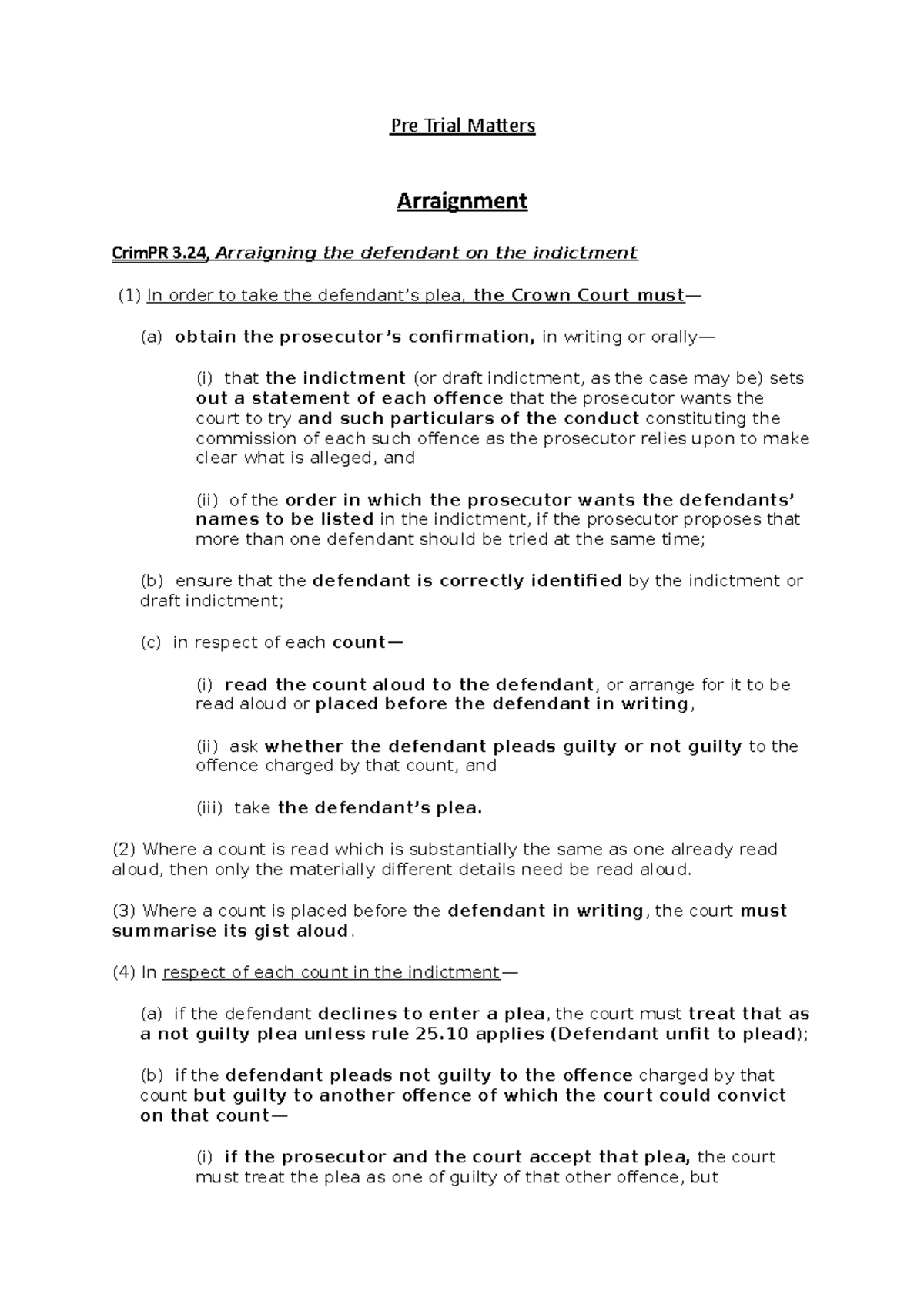 Arraignment and pre-trial matters 2018 - Pre Trial Matters Arraignment ...