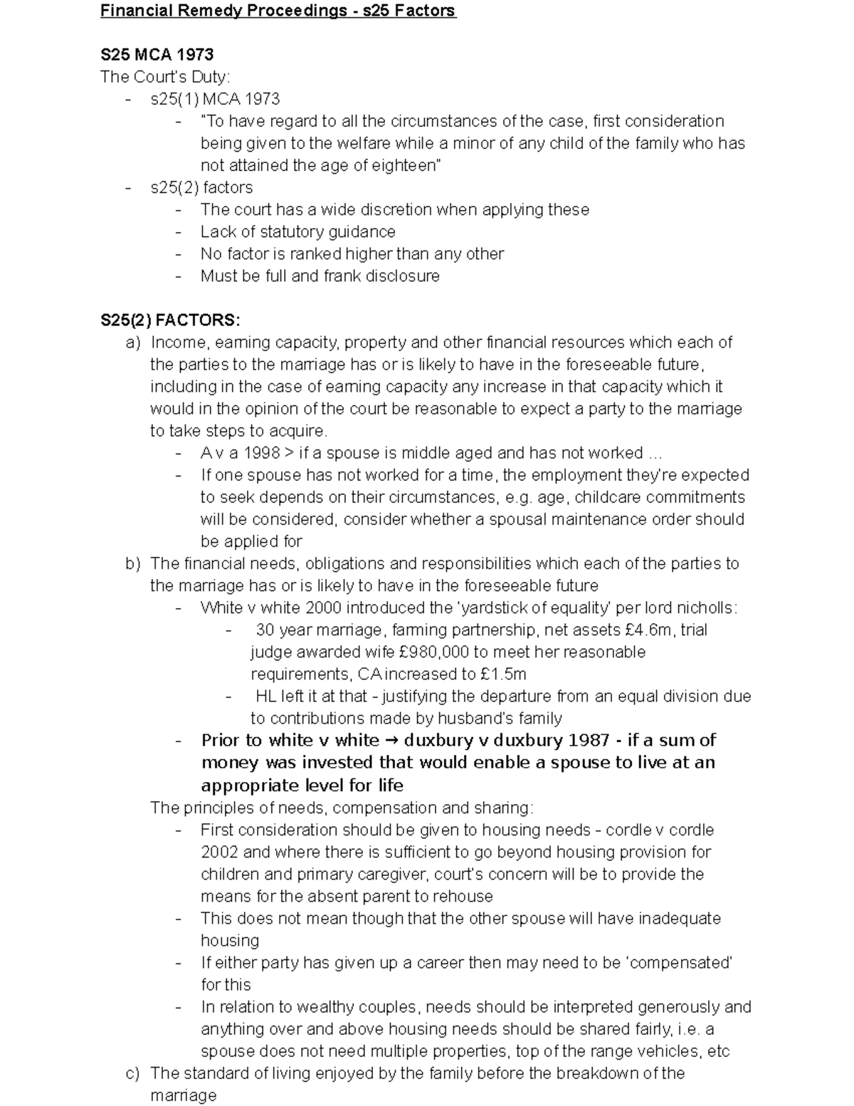 Financial Remedy Proceedings - s25 factors - A v a 1998 > if a spouse ...