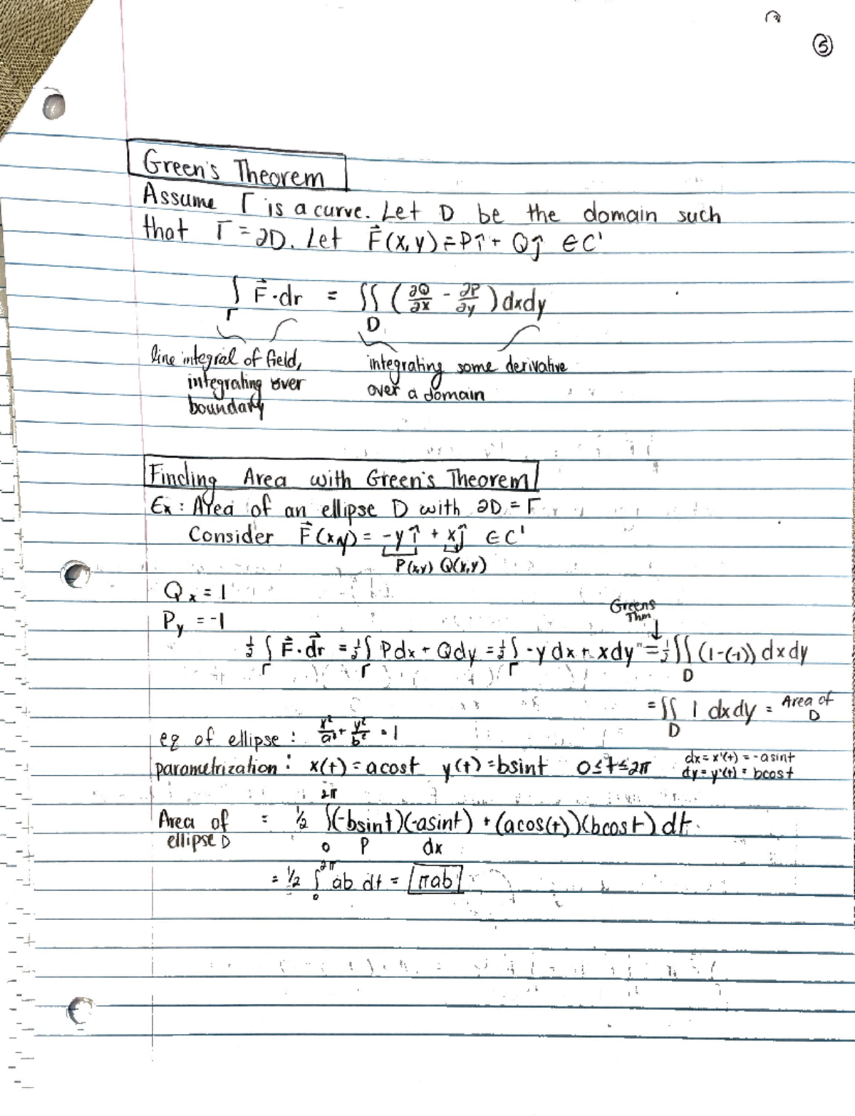 Review of greens theorem - MATH20E - Studocu