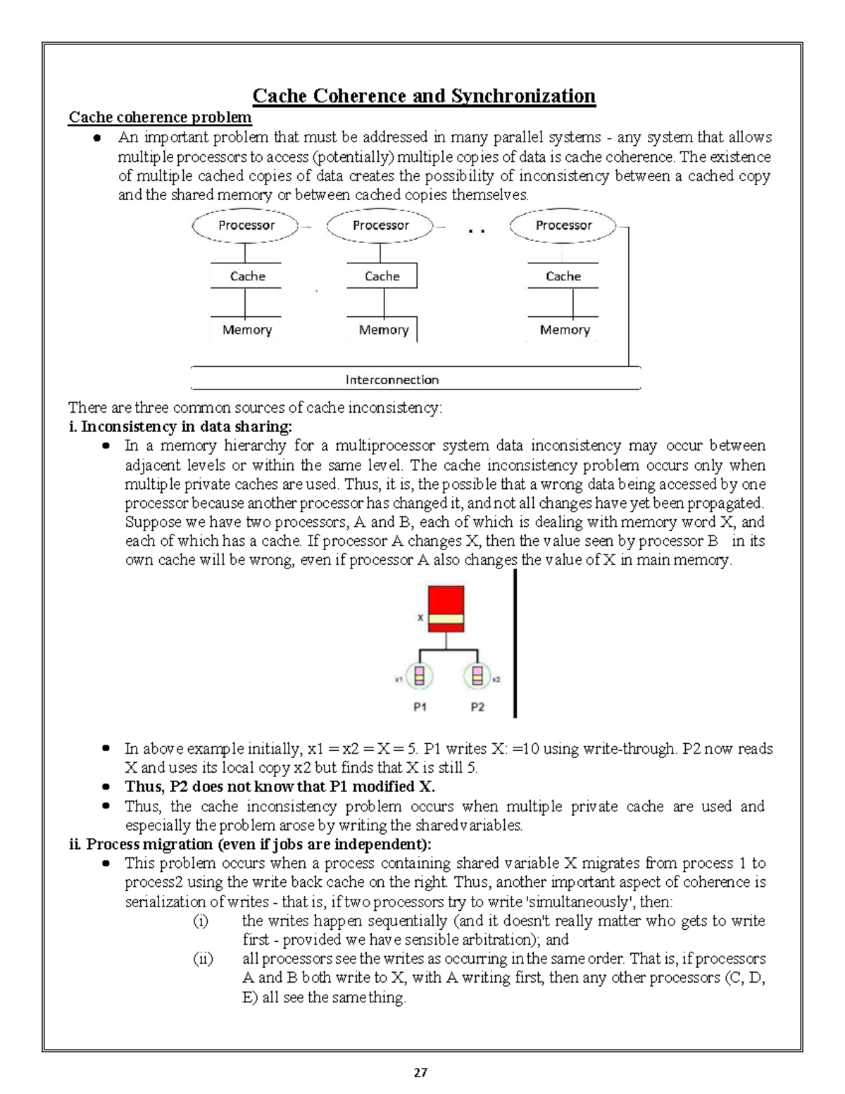 Cach coherence - Cache Coherence and Synchronization Cache coherence problem An important ...