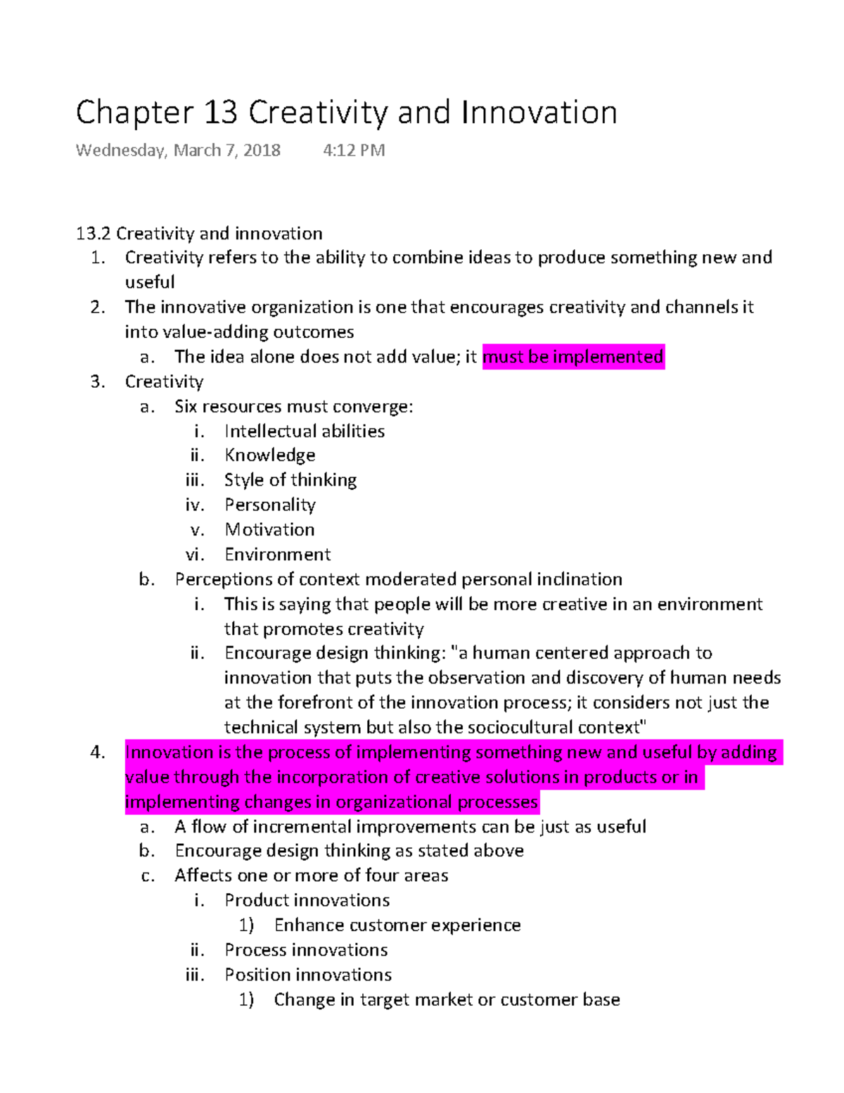 PDF Chapter 13 Creativity and Innovation - Chapter 13 Creativity and ...