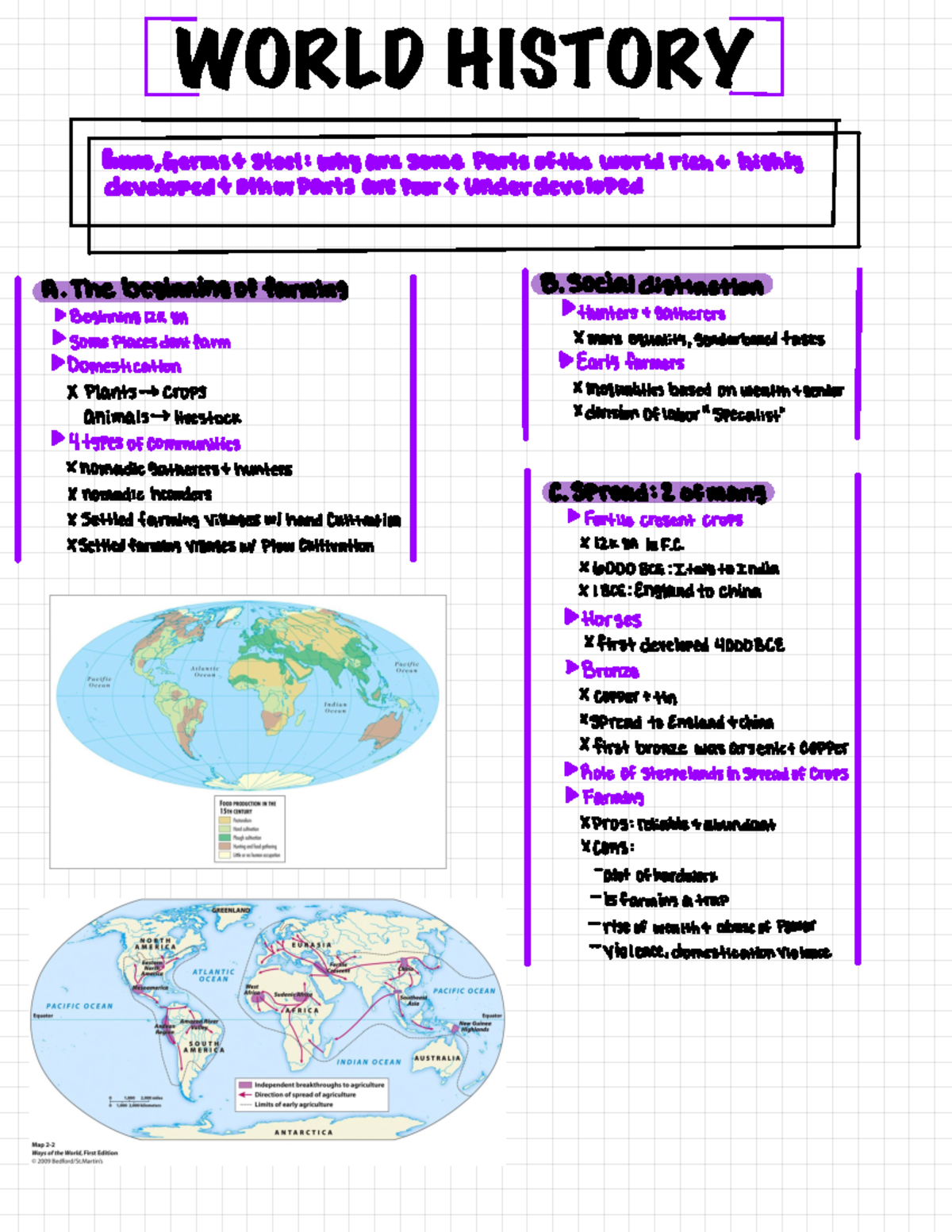 Class Notes - WORLD HISTORY Guns , Germs & Steel : whyare ...