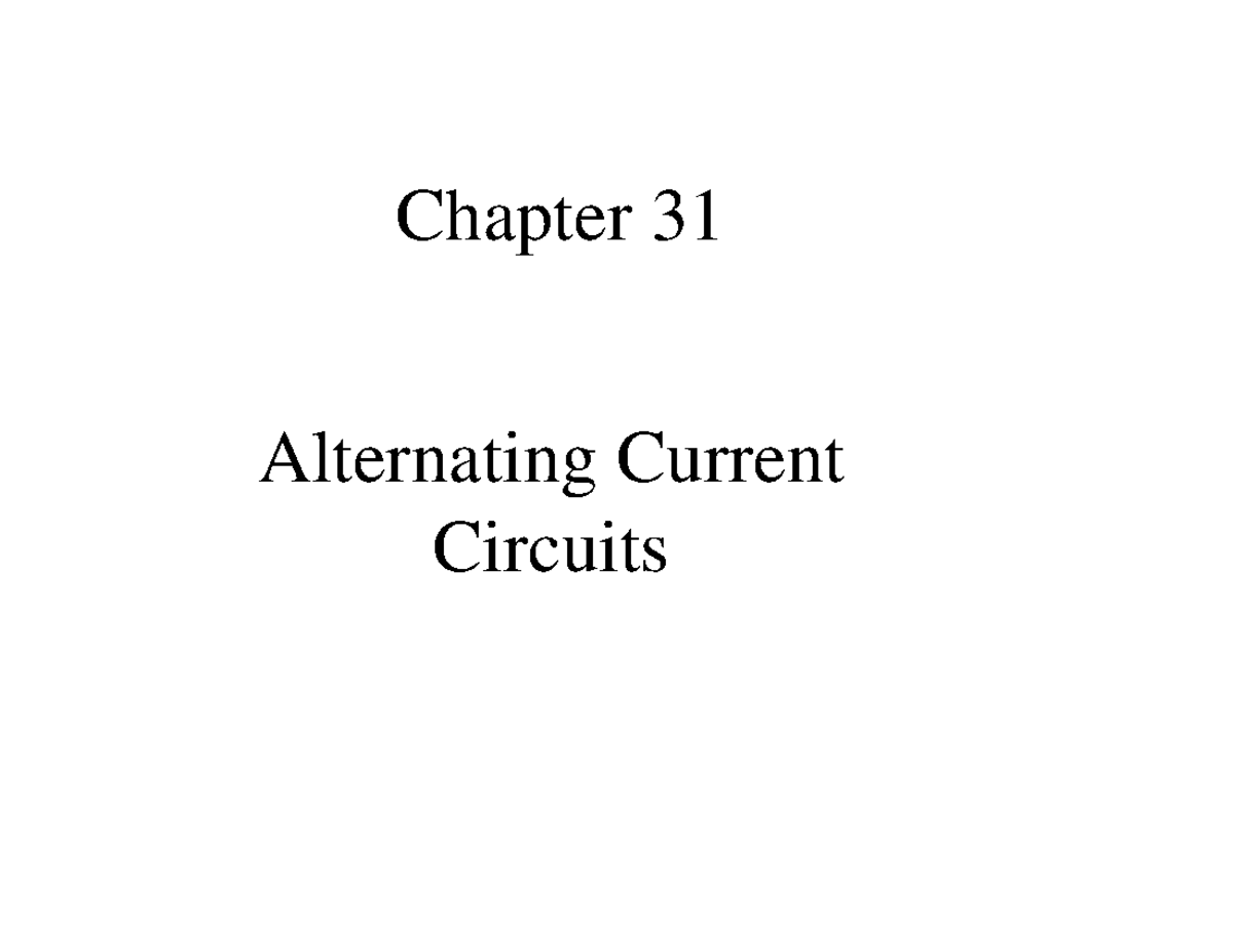 Basic electricity 111914 - Chapter 31 Alternating Current Circuits ...