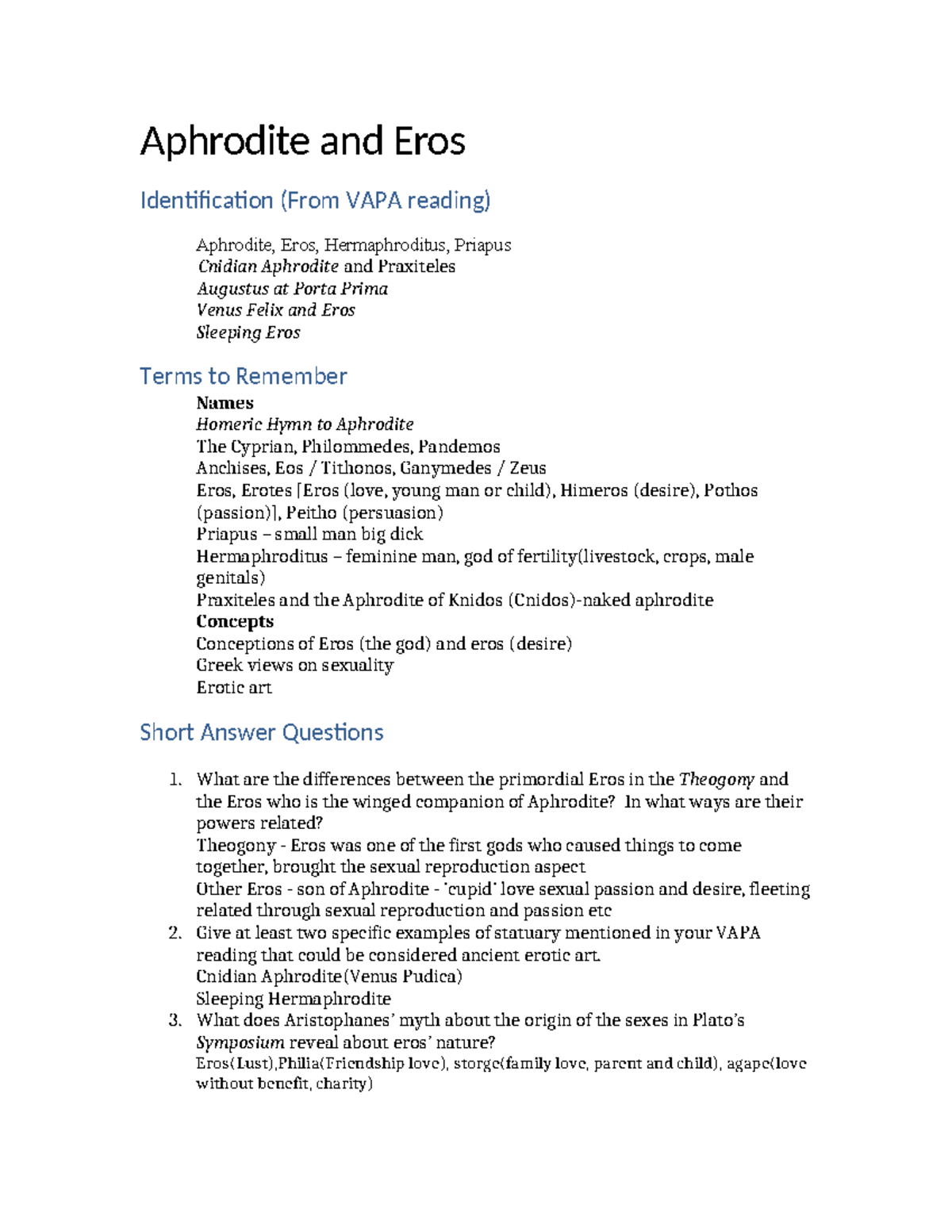 Aphrodite and Eros (Recovered) - Aphrodite and Eros Identification ...