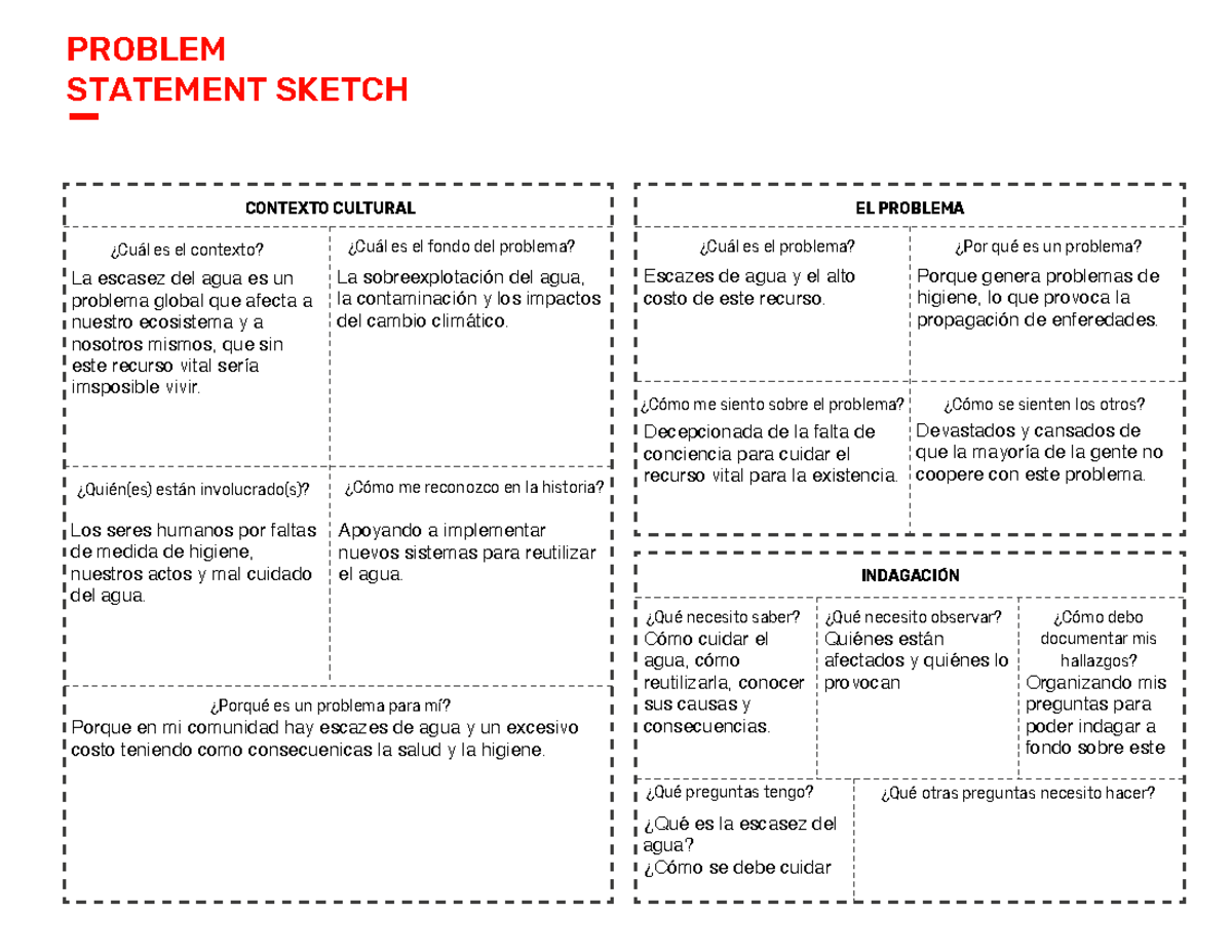 Toolkit Problem Statement Sketch ED - PROBLEM STATEMENT SKETCH ¿Cuál es ...