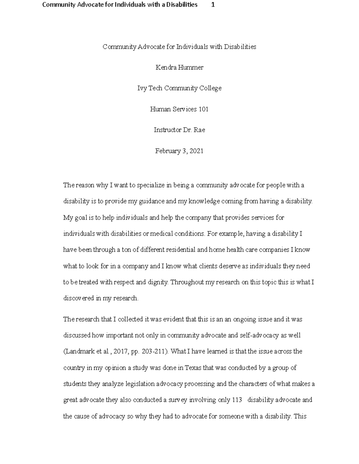 Human services paper section 4 draft - Community Advocate for ...