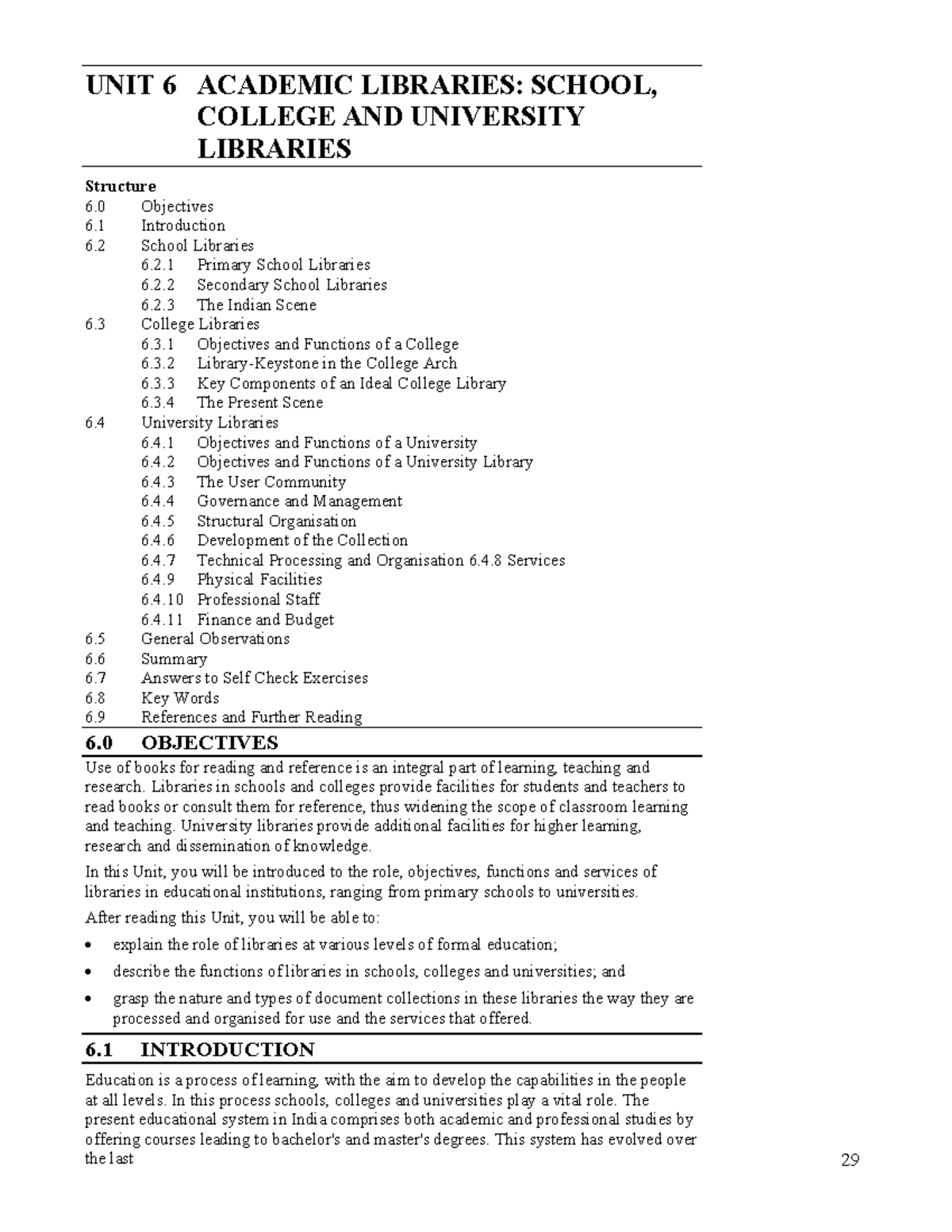 Block-2 BLIS-01 Unit-6 - Academic Libraries: School, UNIT 6 ACADEMIC ...
