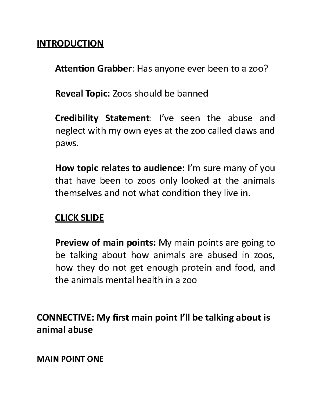 Speech #2 Notes - INTRODUCTION Attention Grabber: Has anyone ever been ...