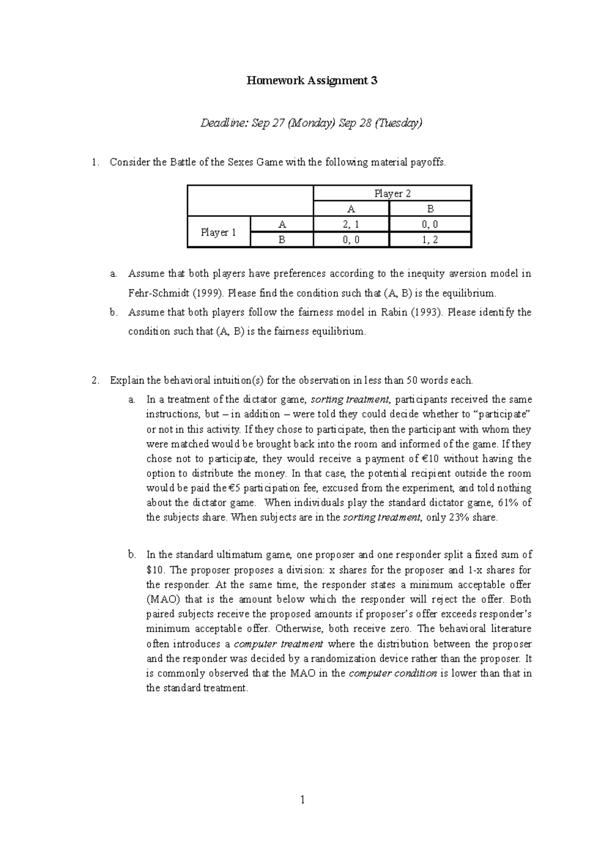 Homework Assignment 3 DOC - Homework Assignment 3 Deadline: Sep 27 ...