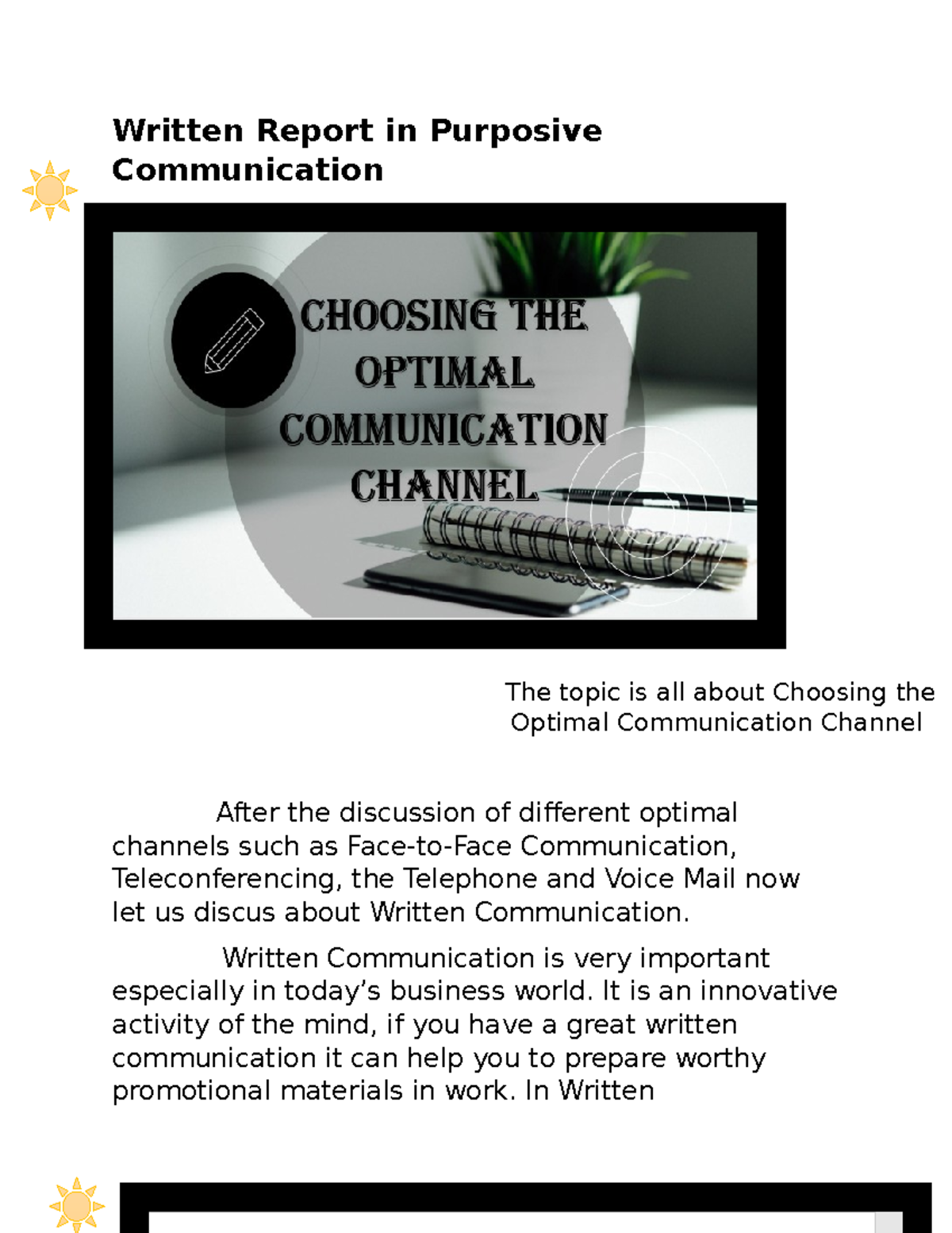 Written report in Purposive communication - Written Report in Purposive ...