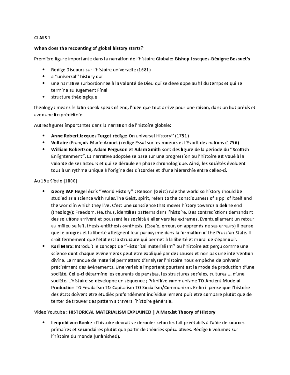 HIST 1 - hist - CLASS 1 When does the recounting of global history ...