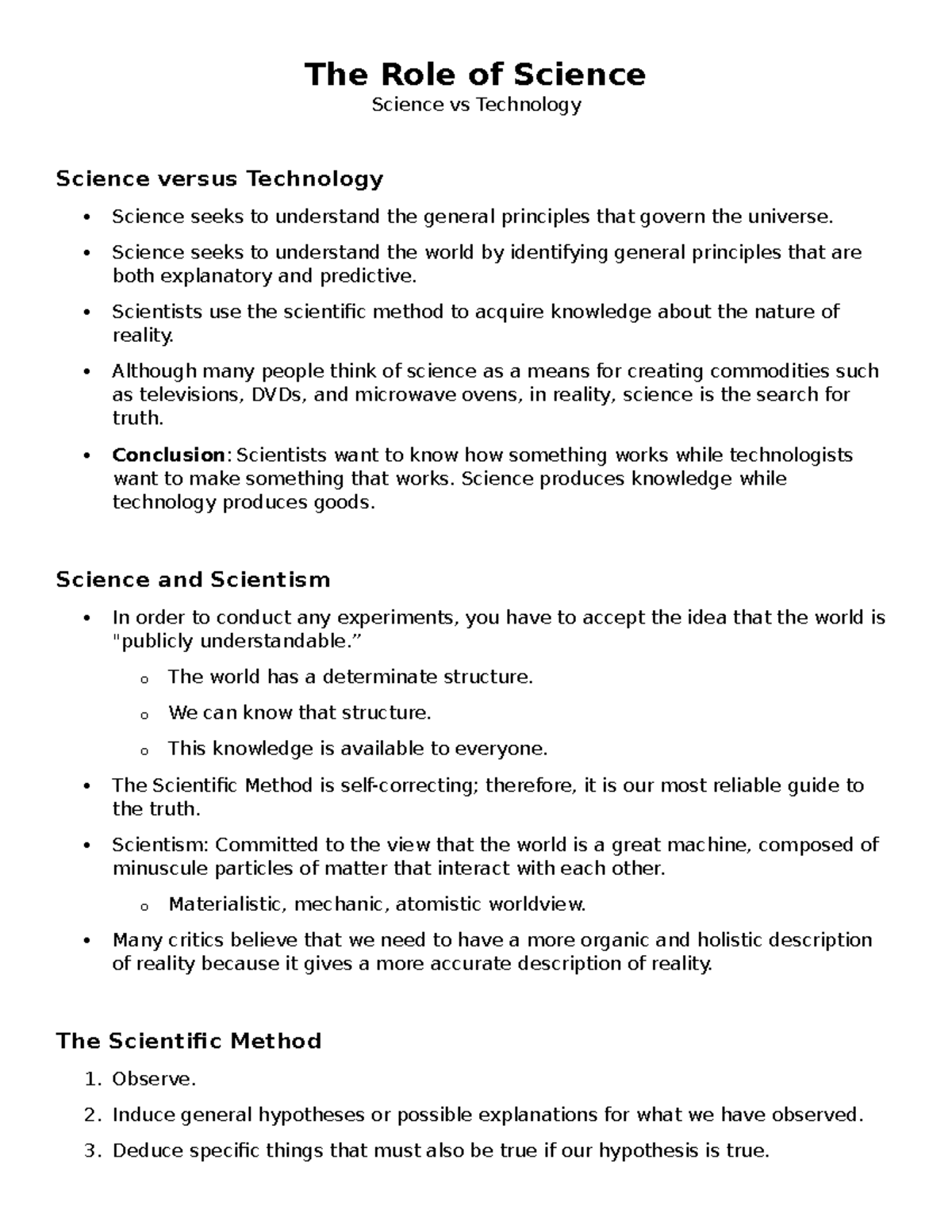 Science vs technology - Summary Critical Thinking - The Role of Science ...