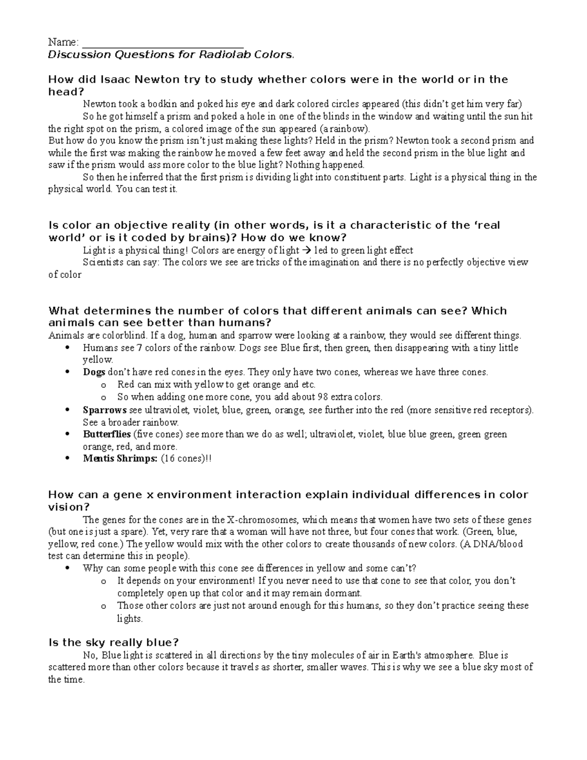 Discussion Questions Radiolab - Name ...