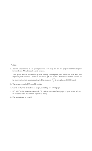 Exam 2013, questions and answers - Midterm - Math 138 Midterm Solutions ...