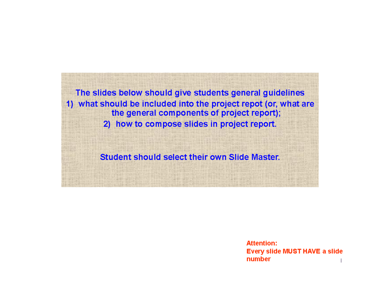 3 Rules for PPT presentations - The slides below should give students ...