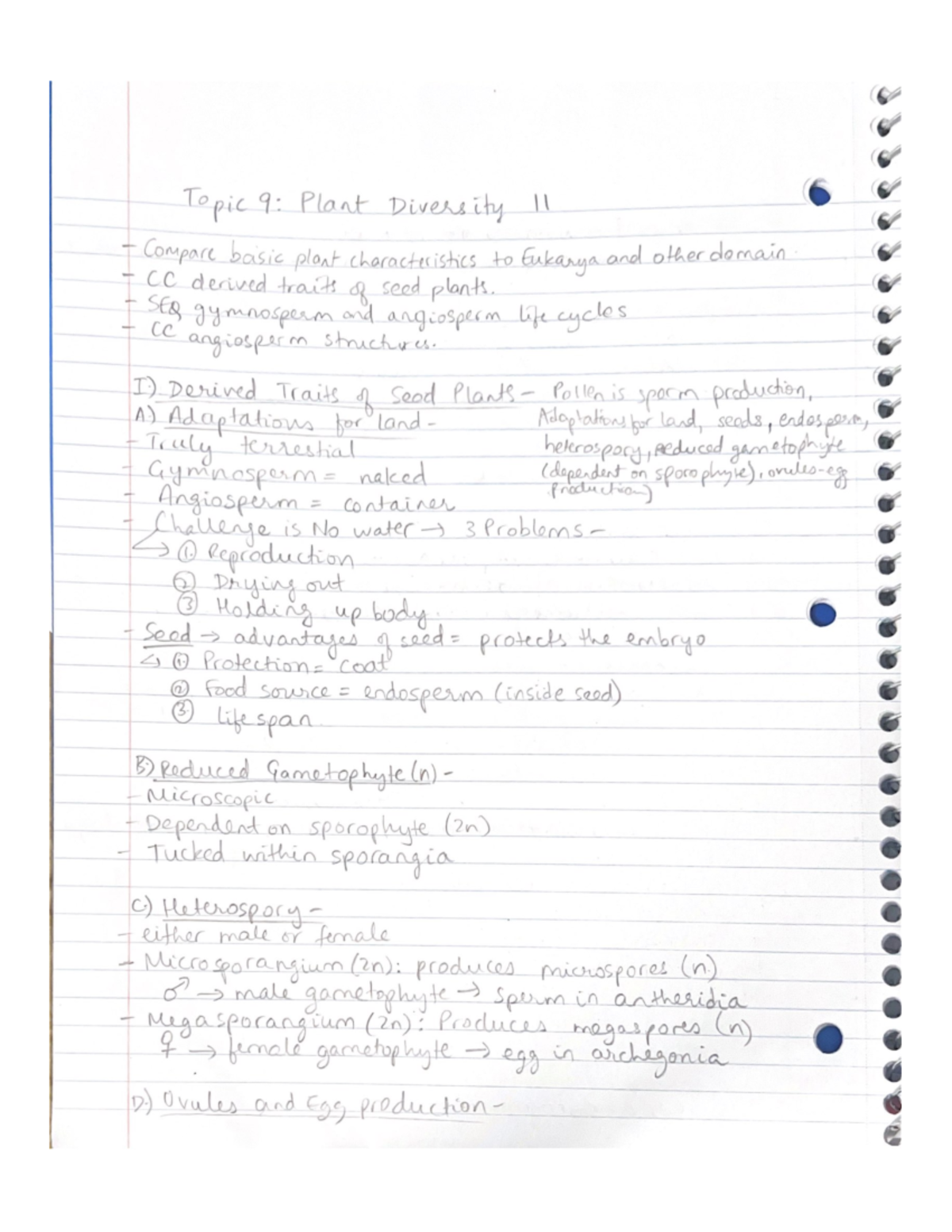 Plant Diversity 2 - notes - 01:119:116 - Studocu