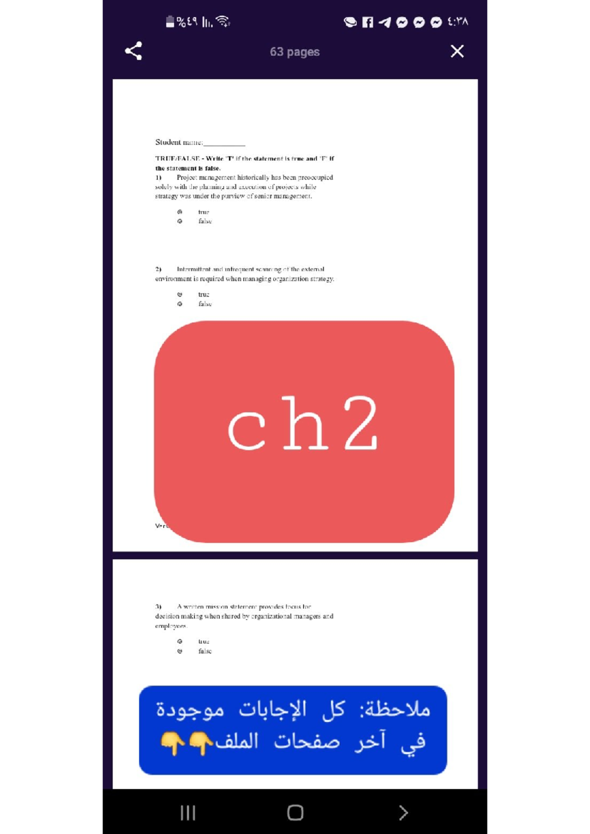 Chapter 2 - FFJFMB JGBF R - N E:PA 63 pages X Student name: Write If ...