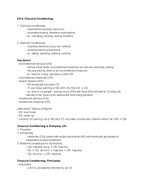 Chapter 5 Learning - Ch Learning What is learning Learning: any ...