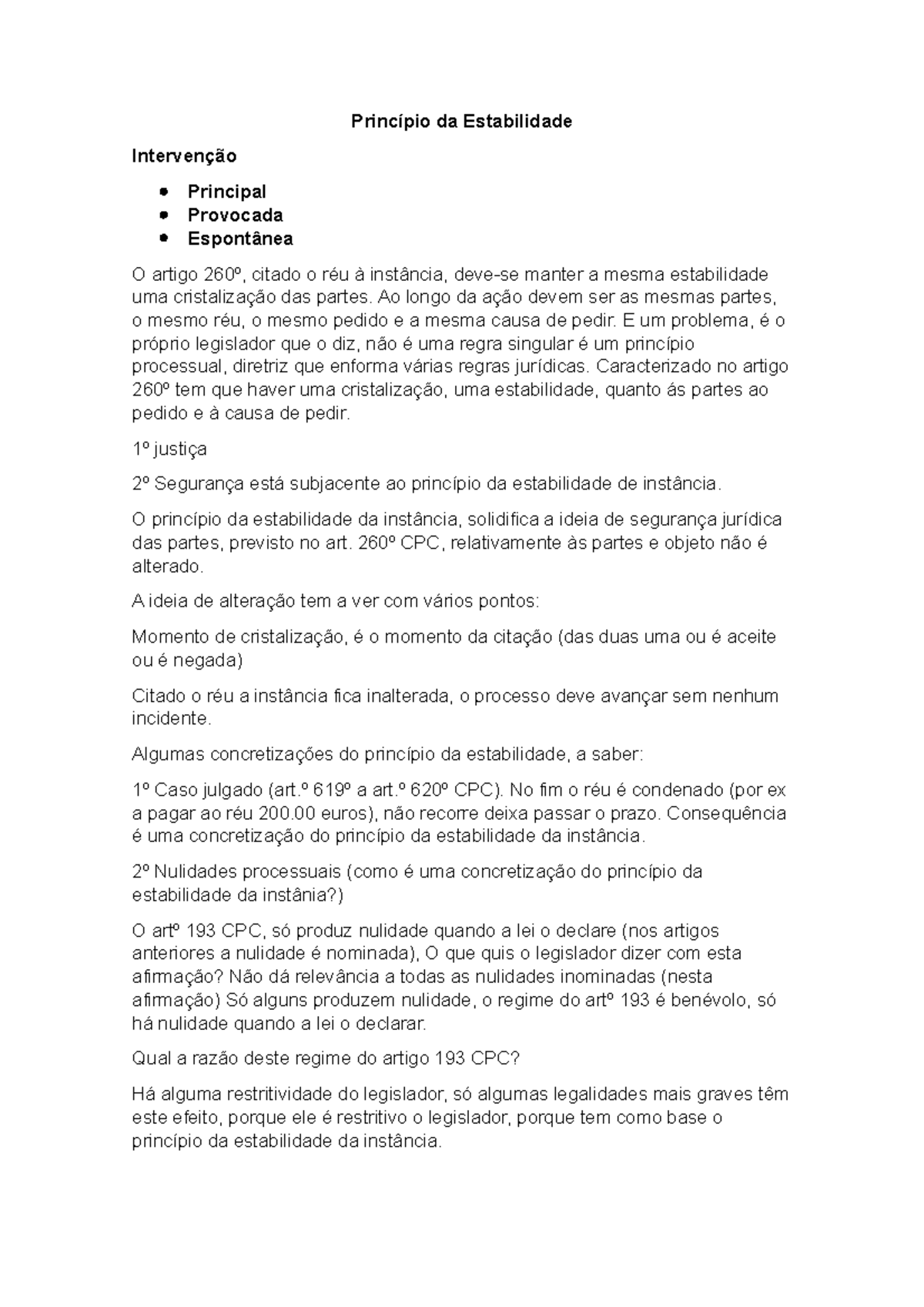 Principio da estabilidade - Princípio da Estabilidade Intervenção ...