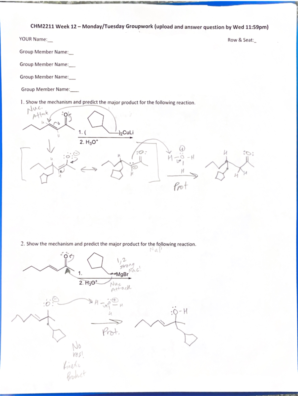 Ch. 21 Part 3 Groupwork - In class participation assignment - CHM2211 ...