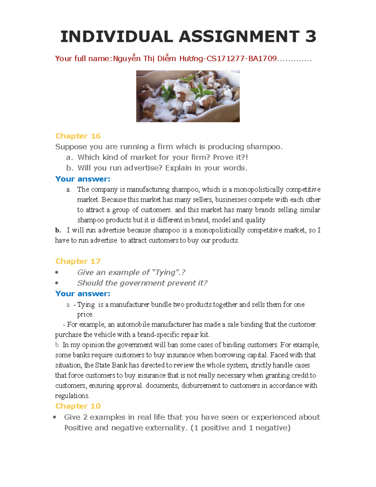 IA3 FA22 ECO111 - IA3 - INDIVIDUAL ASSIGNMENT 3 Your full name:Nguyễn ...