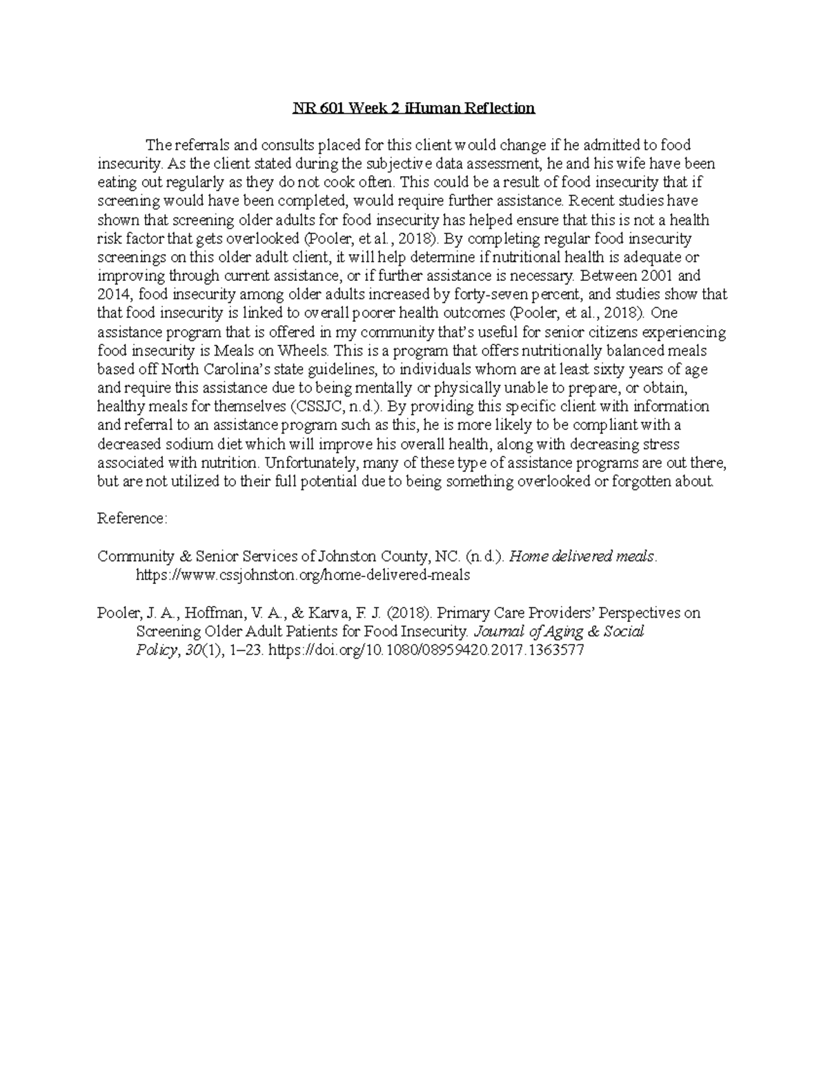 NR 601 Week 2 i Human Reflection - NR 601 Week 2 iHuman Reflection The referrals and consults ...