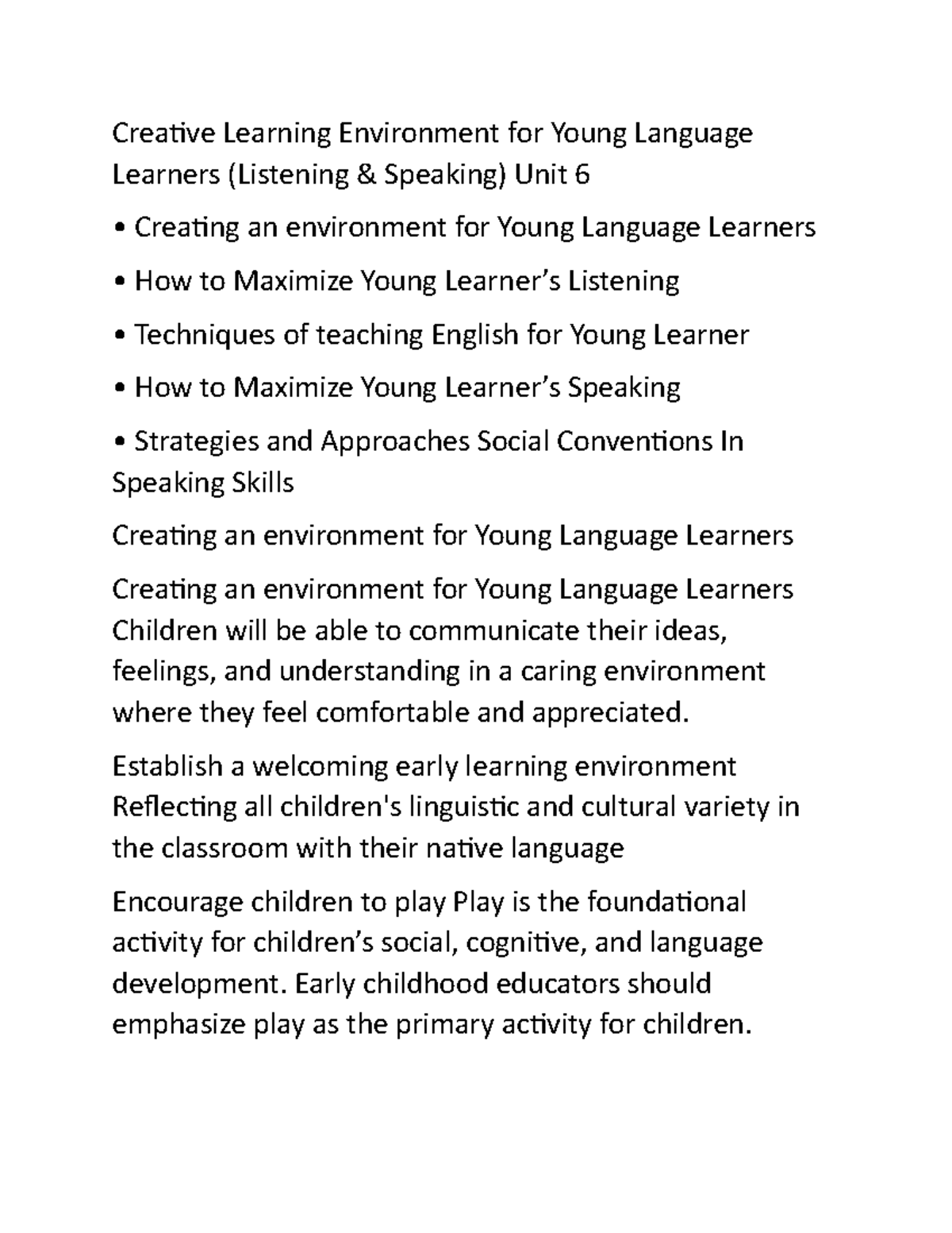 Creative Learning Environment for Young Language Learner 1 - Creative Learning Environment for ...