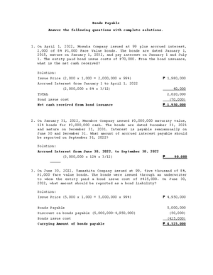 Problem Solving (Notes Payable) WITH Solutions - Activity # 2: Notes ...