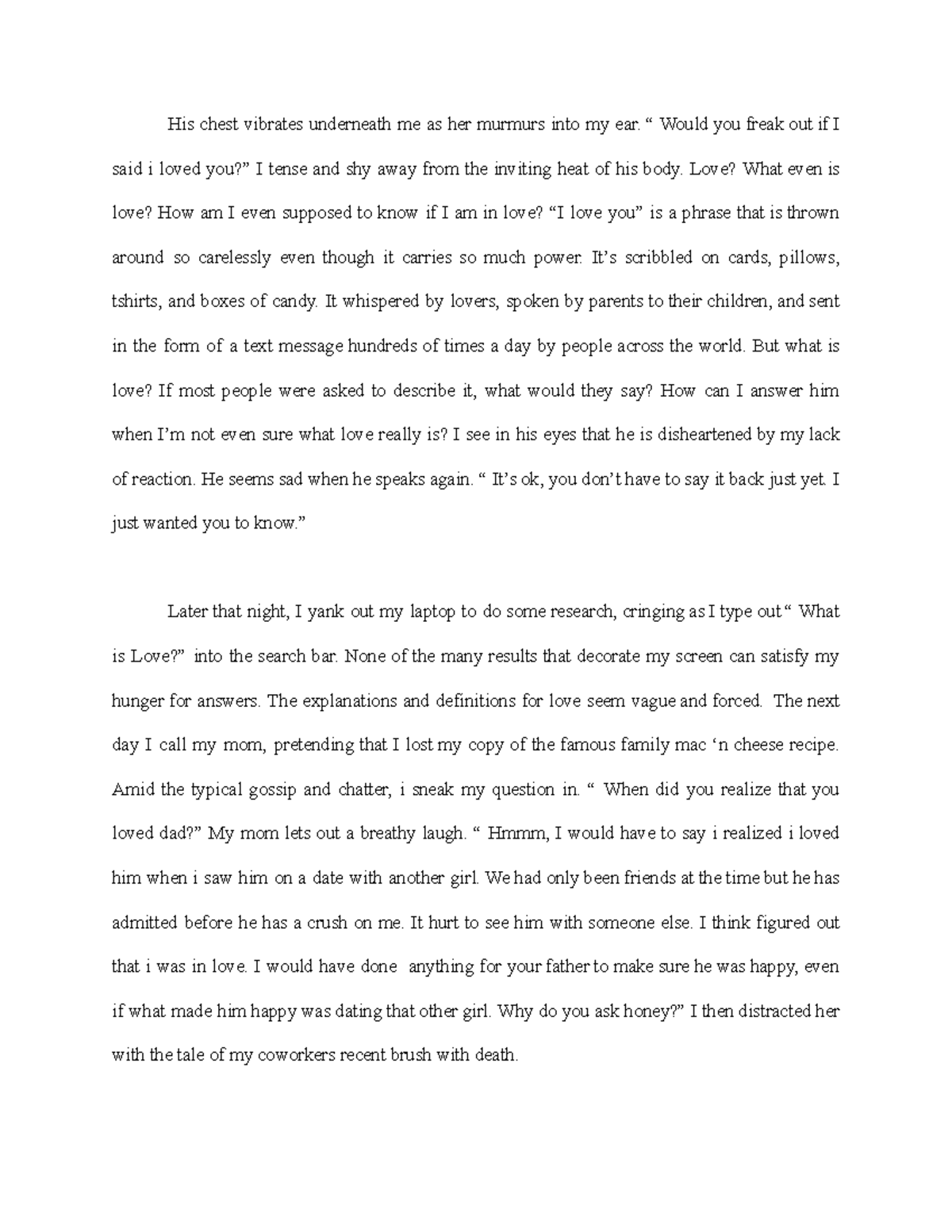 Creative writing prose piece 2 - ENG 2320 - Studocu