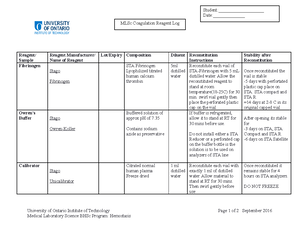Reagent LOG - MLSC-3121U - Studocu