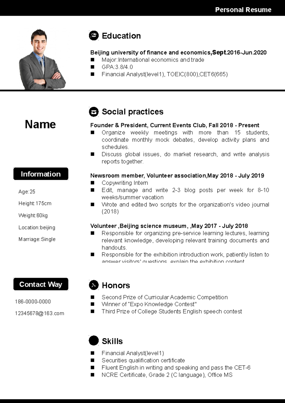 Ccc Resume Template 48 Personal Resume Education Social Practices