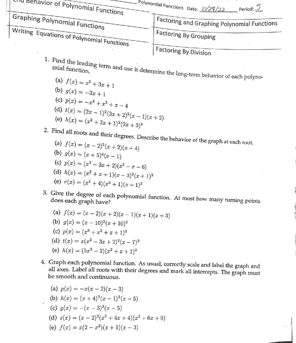 Beginning polynomials - MATH 1310 - Studocu