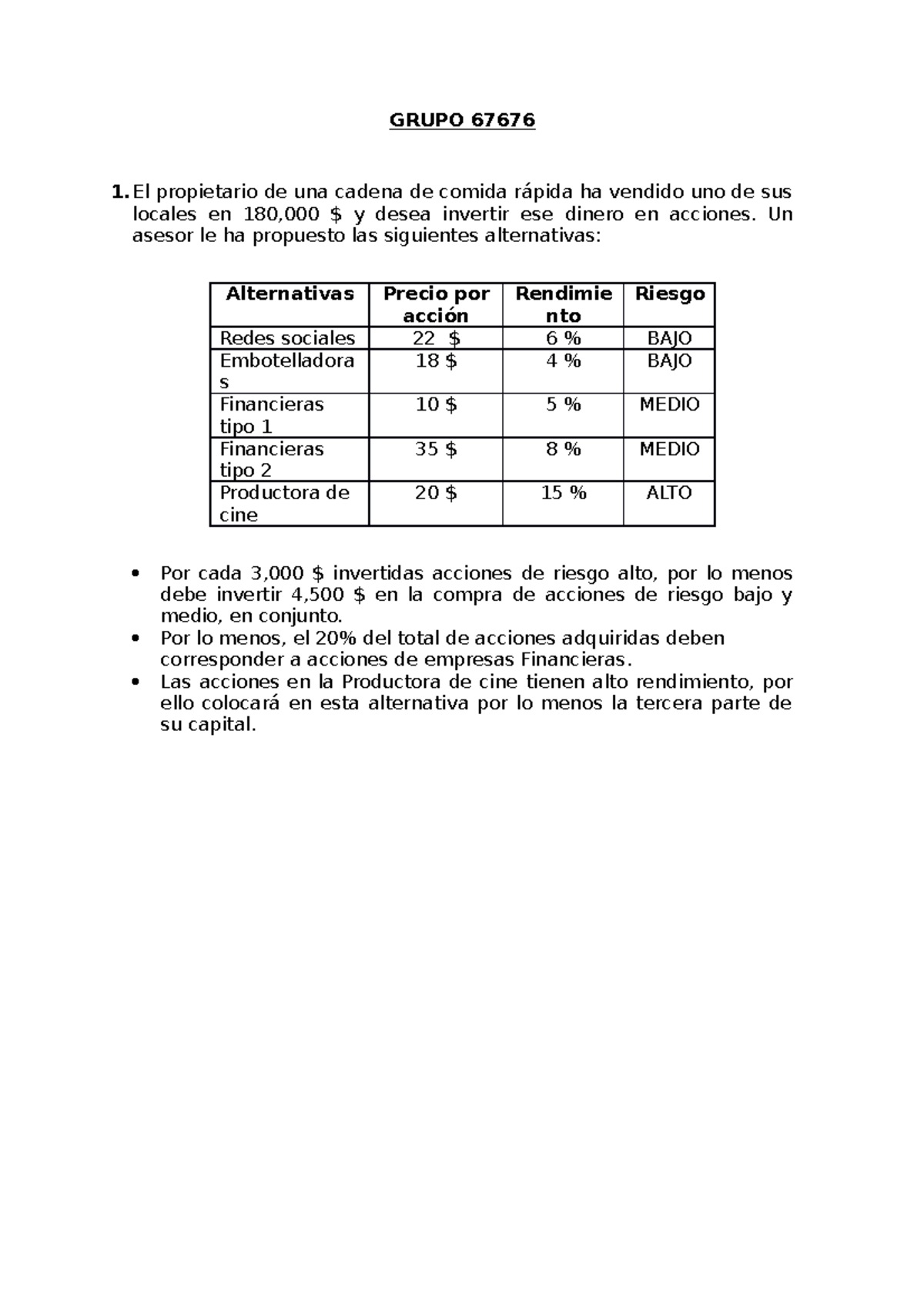 Pc33 - Apuntes s12 dia 12 - GRUPO 67676 El propietario de una cadena de ...