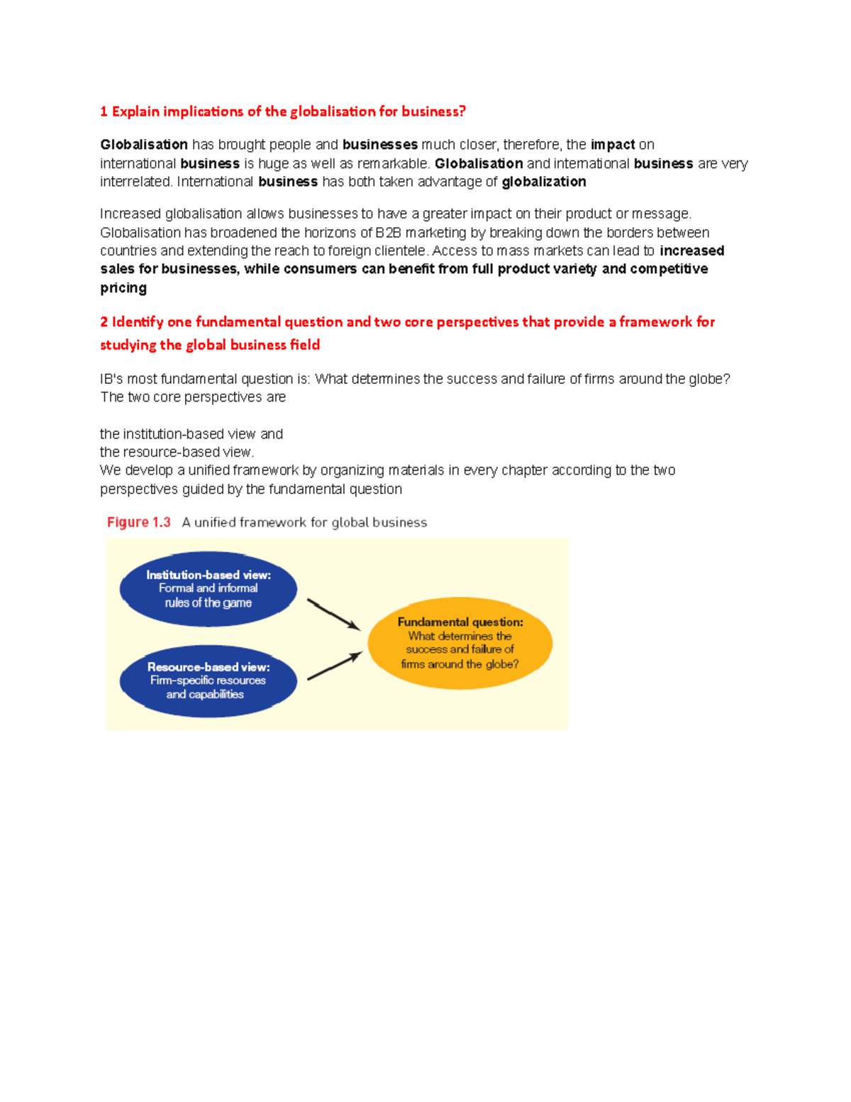 1 Explain implications of the globalisation for business ...