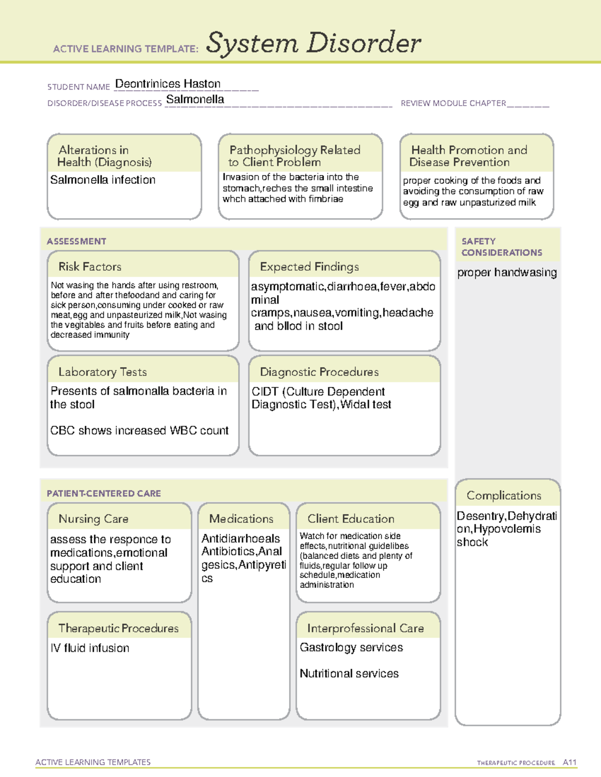 Learning templates nur - ACTIVE LEARNING TEMPLATES THERAPEUTIC ...