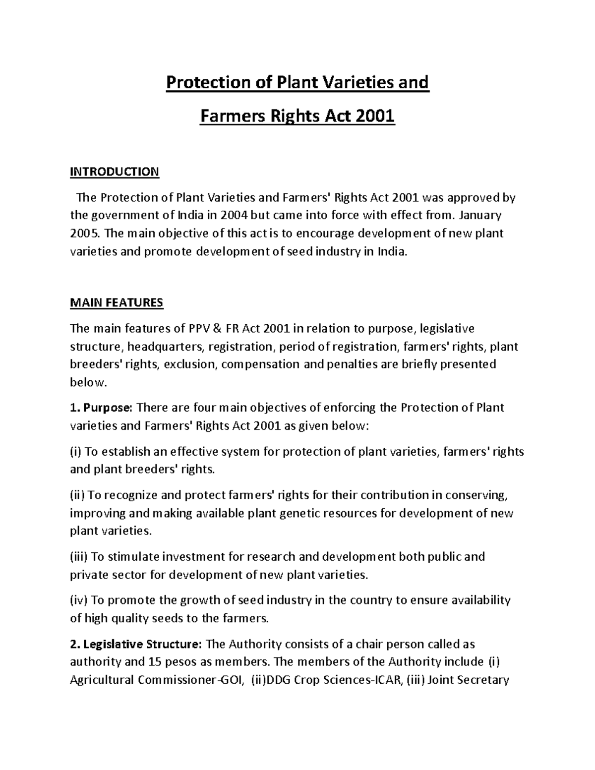 GPB-417 Protection of Plant Varieties and Farmers Rights Act 2001 ...
